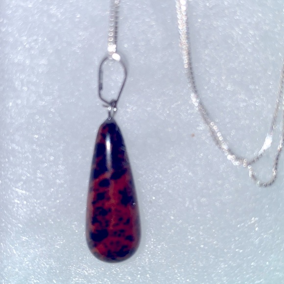 Hand Crafted | Jewelry | Mahogany Obsidian Drop Silver 24 Neck | Poshmark